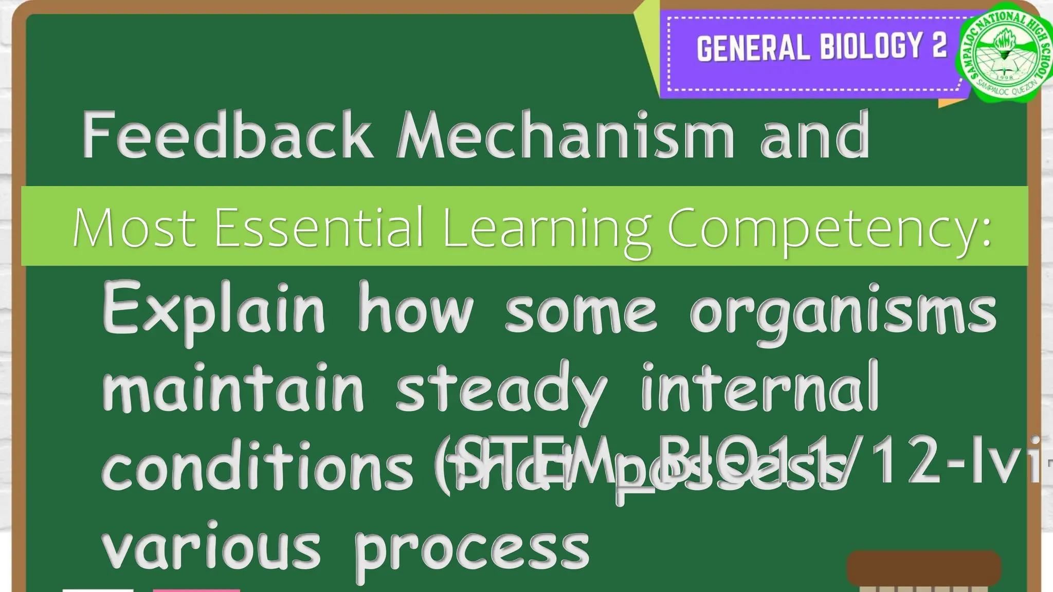 gEN BIOLOGY 2- feedback mechanism | PPTX