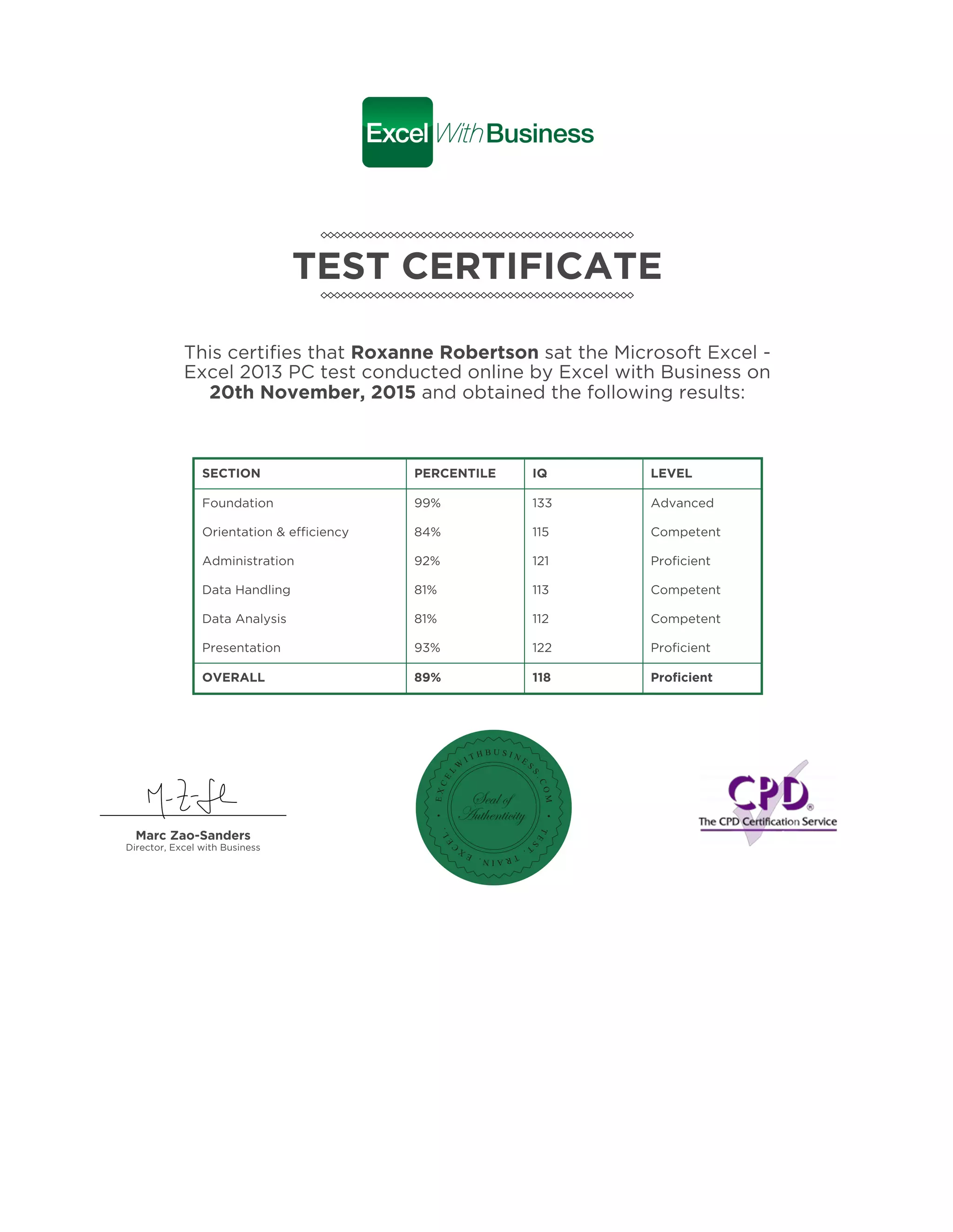 Excel with Business Certificate 2 | PDF