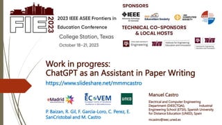 Work in progress: ChatGPT as an Assistant in Paper Writing | PPT