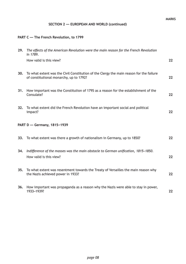 SQA Higher History exam (paper 1) - 2023 | PDF