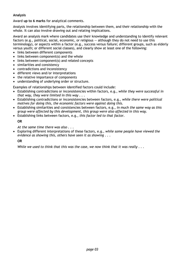 SQA Higher History exam (paper 1) - 2023 (marking instructions) | PDF ...