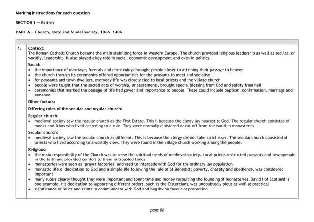 SQA Higher History exam (paper 1) - 2023 (marking instructions) | PDF ...