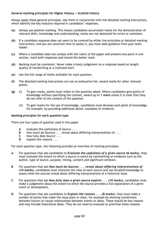 Higher History exam (paper 2) - 2023 (marking instructions) | PDF