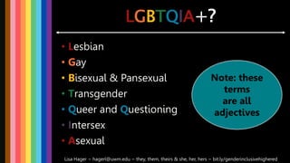 People, Pronouns, & Labels: Supporting LGBTQIA+ Students ...