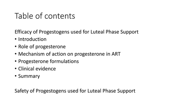 LUTEAL PHASE SUPPORT CHOOSING THE RIGHT PROGESTERONE | PPT