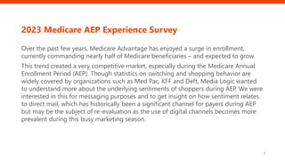 2023 Medicare AEP Experience Survey Report from Media Logic | PPT