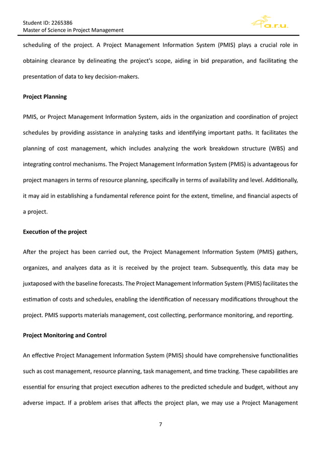 Importance Of The Project Management Information System Pmis Pdf 