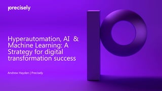 Hyperautomation, AI & machine learning: a strategy for digital transformation success | PPT