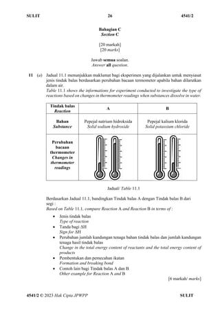 kertas percubaan spm kimia kertas 2 dari putrajaya | PDF