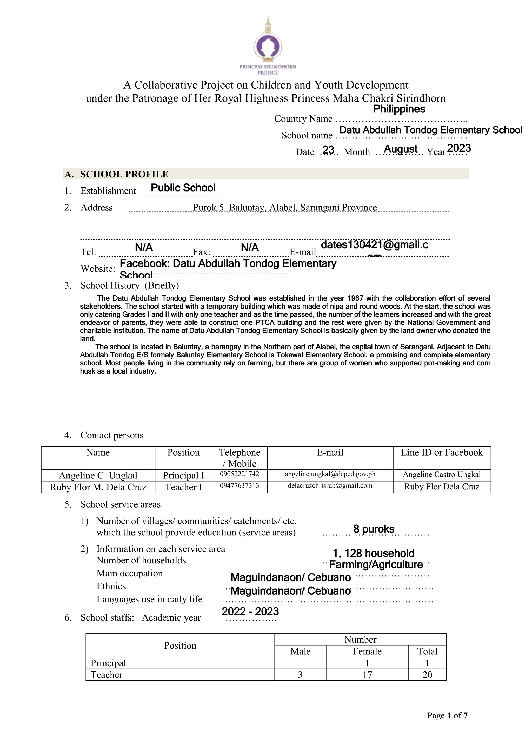 2023 School-Information-Form-OPSP- Datu Abdullah Tondog ES.docx