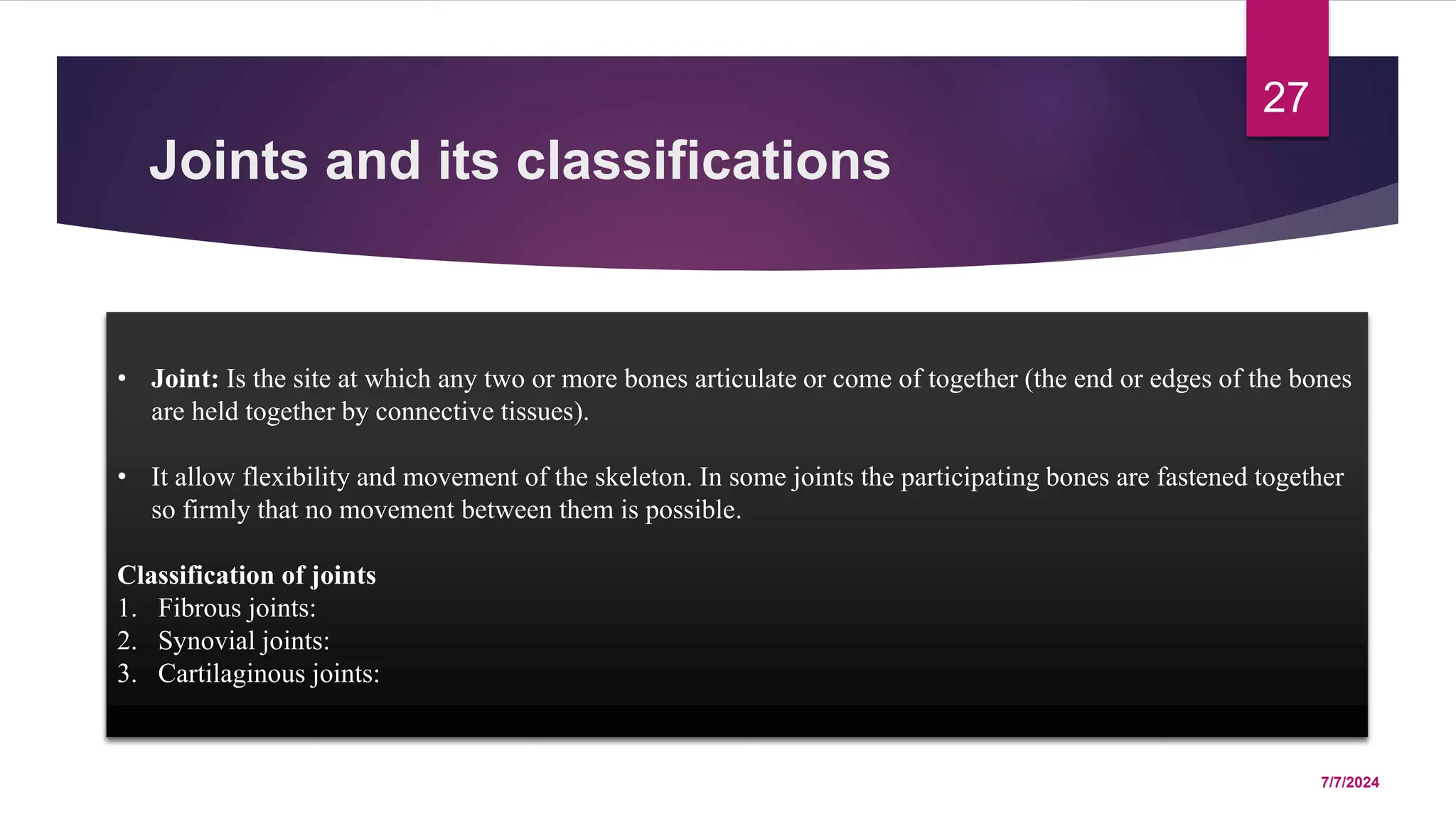 Lecture note for 200 level students Skeletal system.pptx