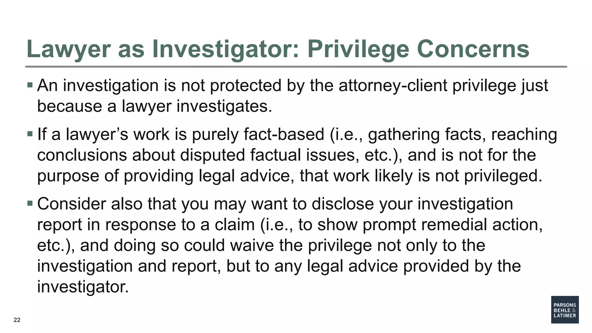 Conducting Effective Workplace Investigations | PPTX
