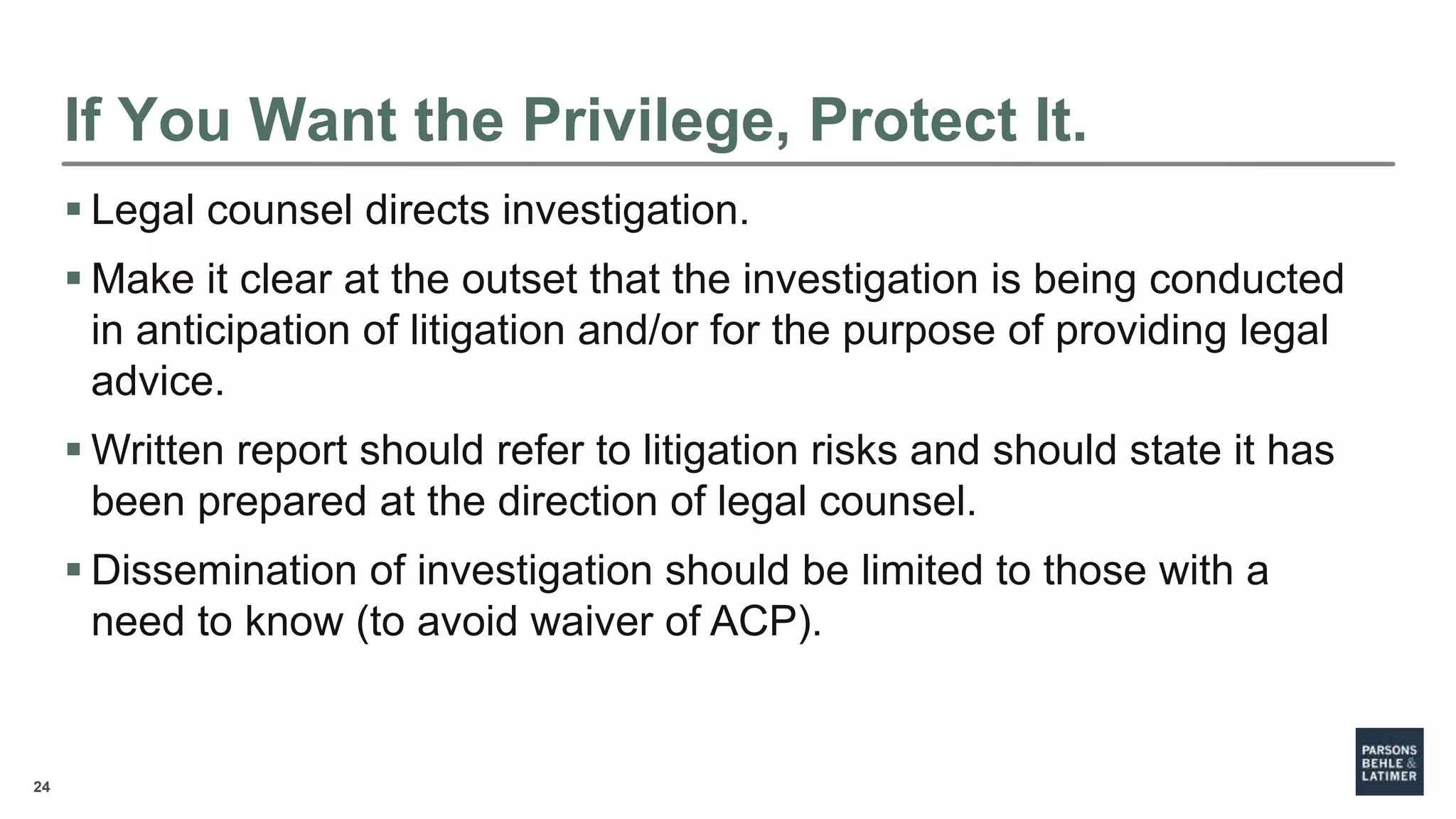 Conducting Effective Workplace Investigations | PPTX