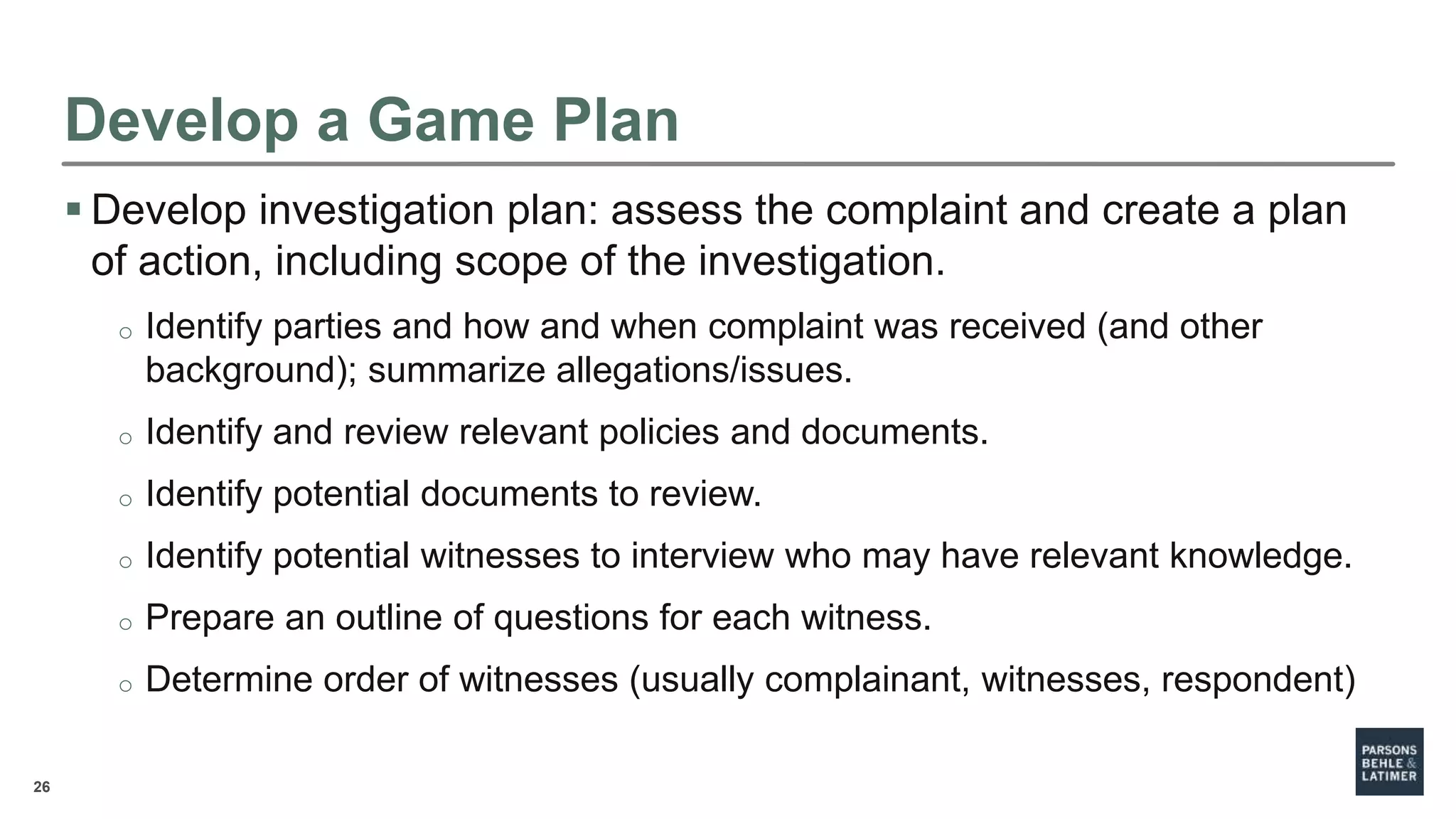Conducting Effective Workplace Investigations | PPTX