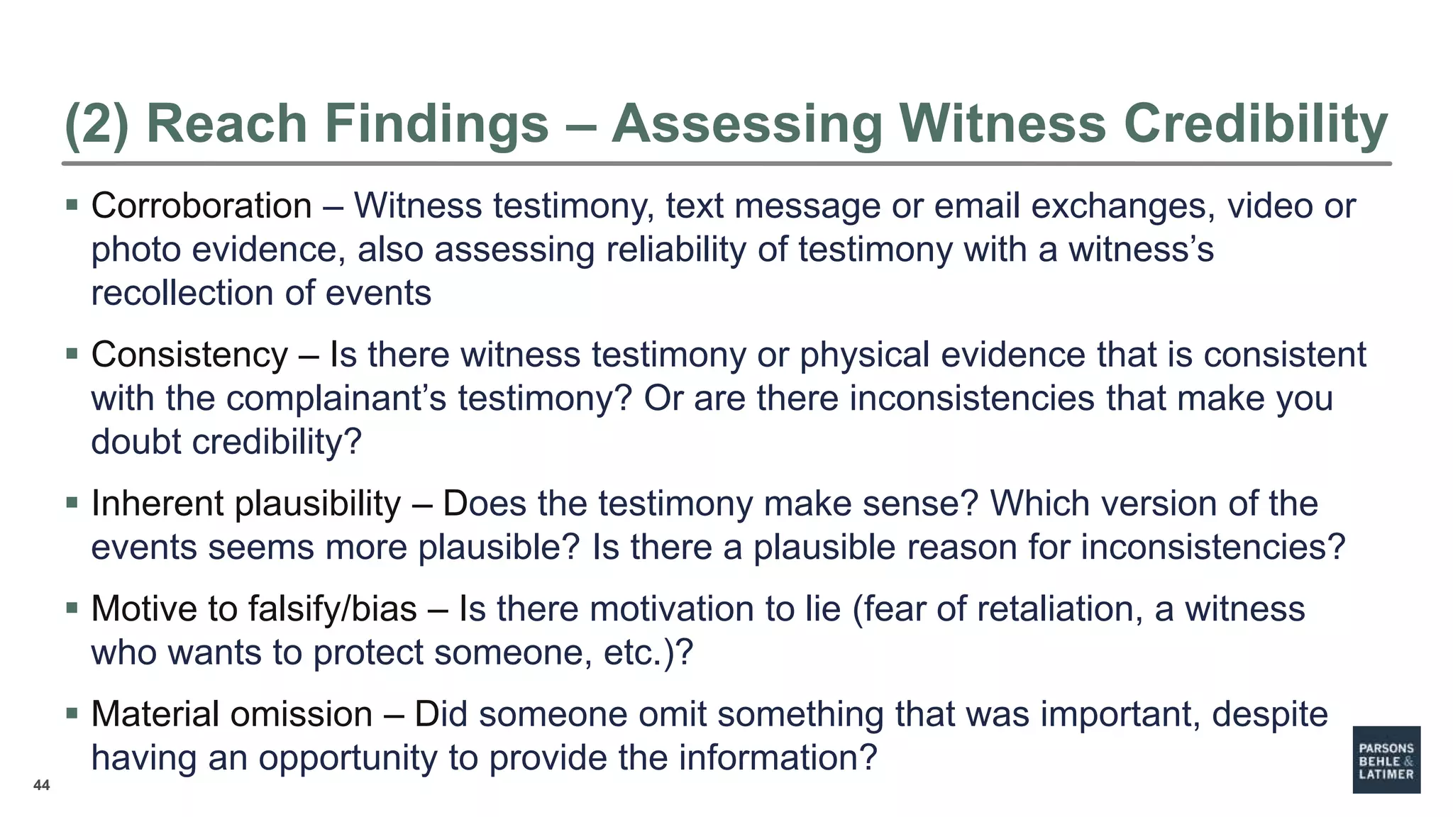 Conducting Effective Workplace Investigations | PPTX
