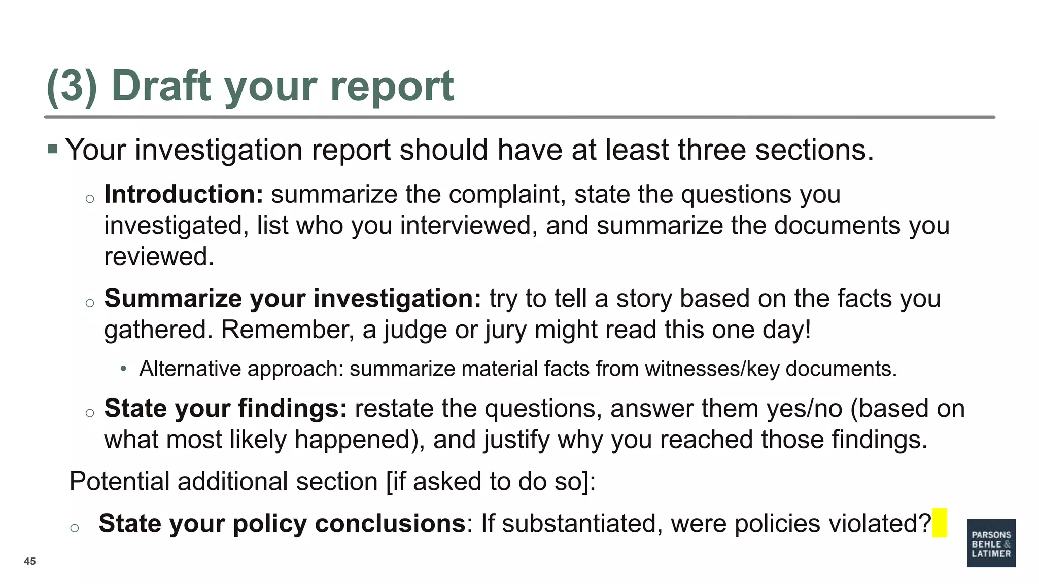 Conducting Effective Workplace Investigations | PPTX Conducting Effective Workplace Investigations | PPTX