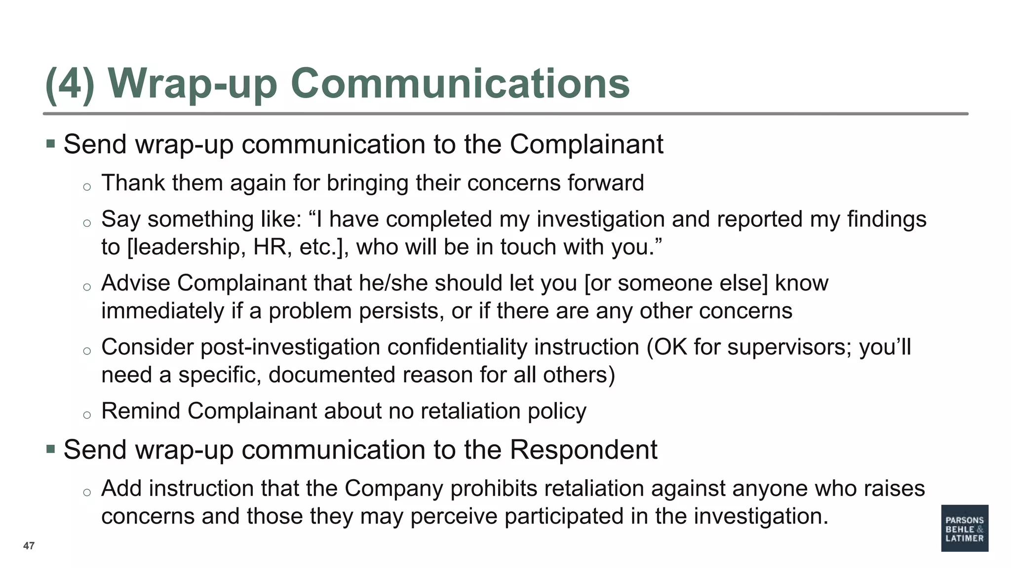 Conducting Effective Workplace Investigations | PPTX