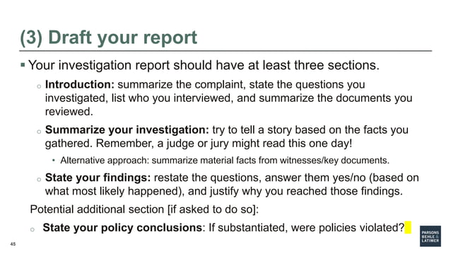 Conducting Effective Workplace Investigations | PPTX | Career Advice ...