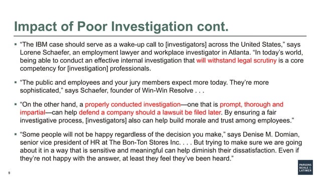 Conducting Effective Workplace Investigations | PPTX | Career Advice ...
