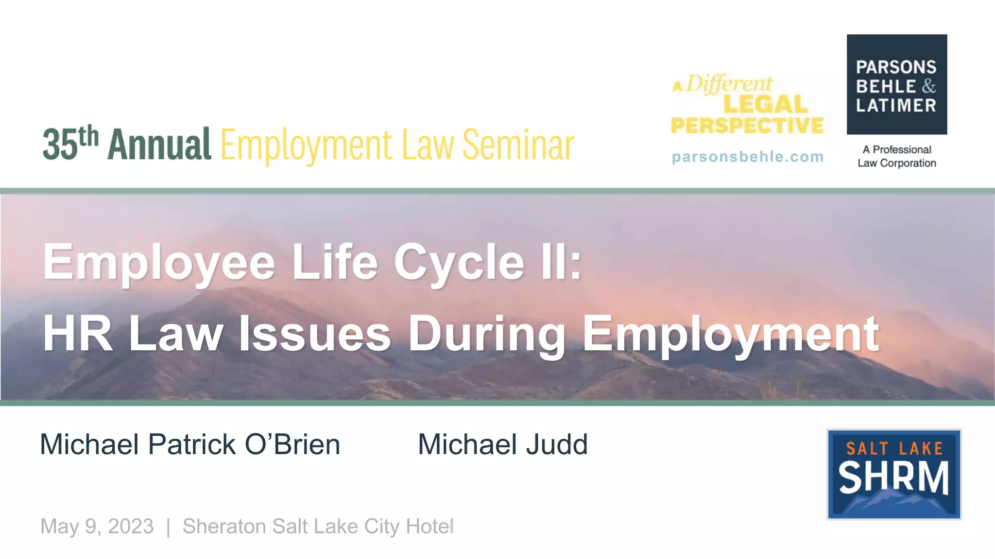 Employee Life Cycle II: HR Law Issues During Employment | PPTX