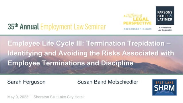 Employee Life Cycle III: Termination Trepidation - Identifying and ...