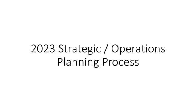 2023 Strat Planning Process.pdf | Business Administration | Business