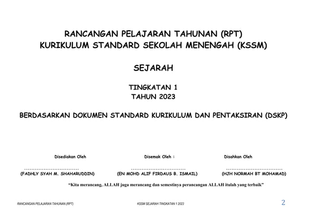 rancangan pelajaran bagi tingkatan 1 tahun 2023.sesuai untuk rujukan guru bagi penyediaan rph ...