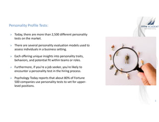 Personality Assessment Model, How they can help select, assess and ...