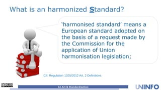 AI Act & Standardization: UNINFO involvement | PDF