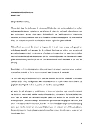 Shell Climate Court Case: Concluding Remarks 2024-04-12 Slotpleidooi ...