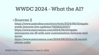WWDC 2024 Keynote Review: For CocoaCoders Austin | PDF