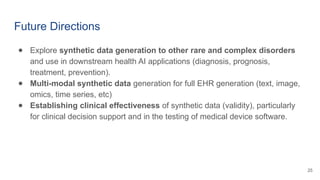 Generating (useful) synthetic data for medical research and AI ...