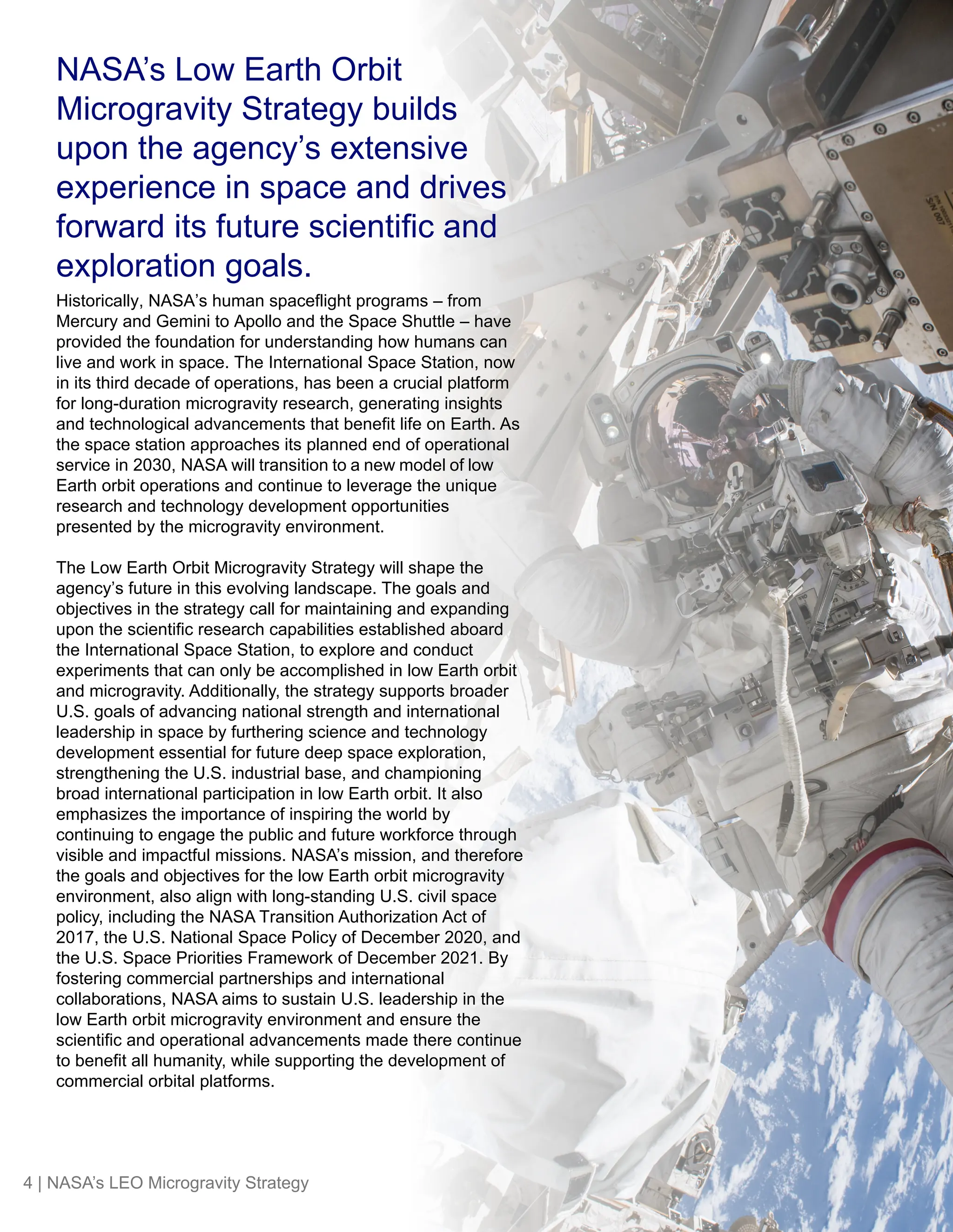 NASA LOW EARTH ORBIT MICROGRAVITY STRATEGY | PDF