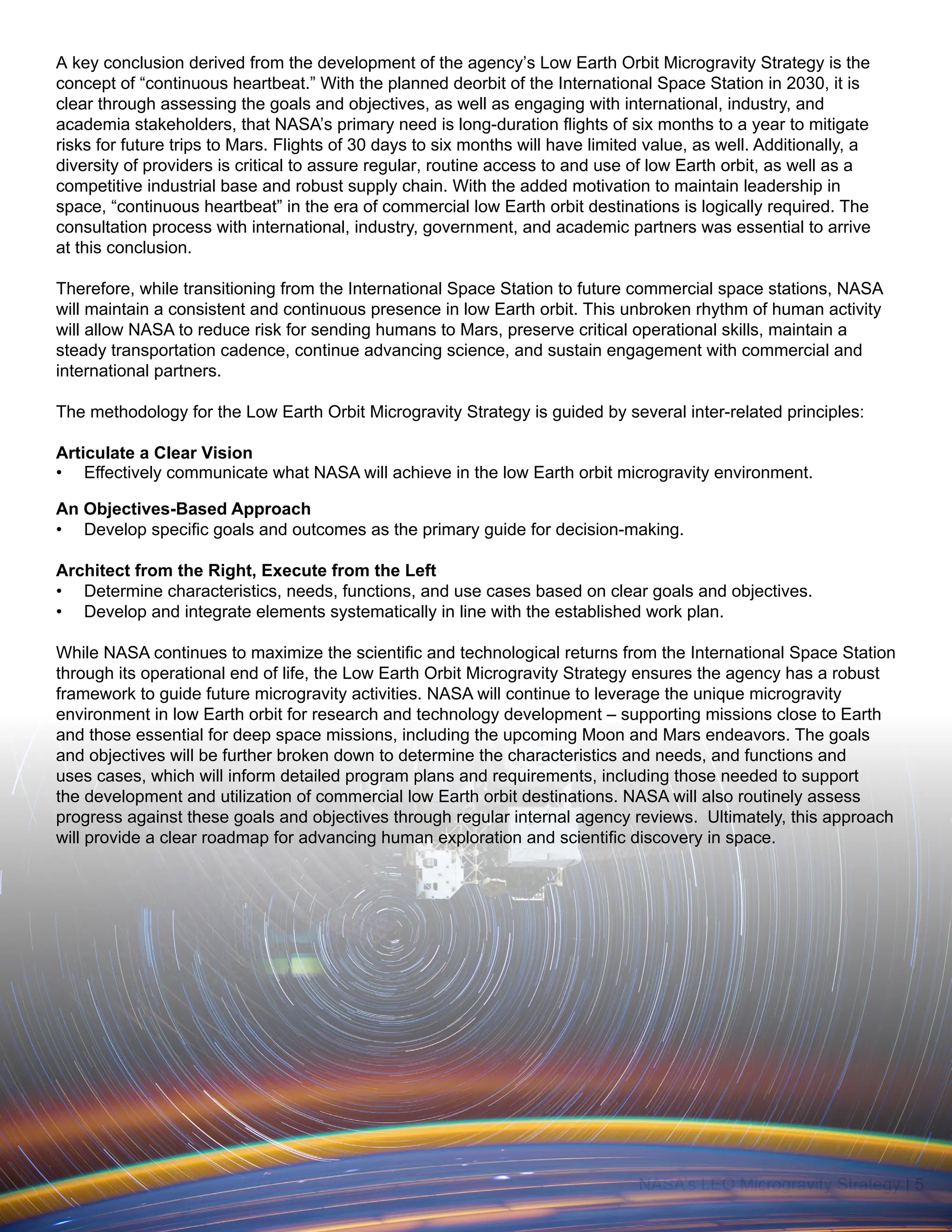 NASA LOW EARTH ORBIT MICROGRAVITY STRATEGY | PDF