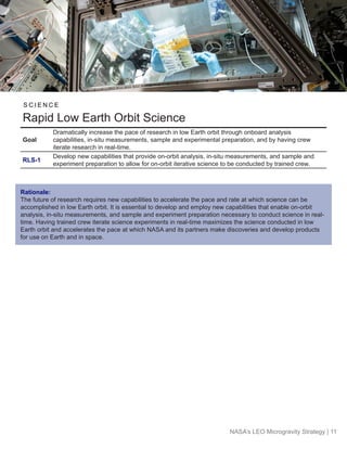 NASA LOW EARTH ORBIT MICROGRAVITY STRATEGY | PDF
