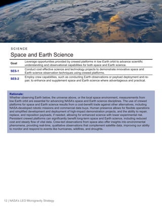 NASA LOW EARTH ORBIT MICROGRAVITY STRATEGY | PDF