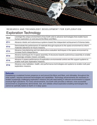 NASA LOW EARTH ORBIT MICROGRAVITY STRATEGY | PDF