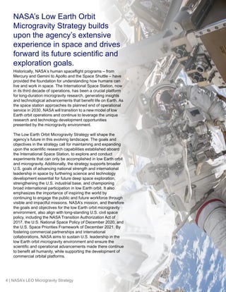 NASA LOW EARTH ORBIT MICROGRAVITY STRATEGY | PDF