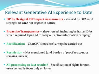 Generative AI, Search Engines and GDPR | PPTX
