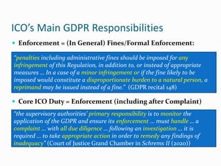 Regulatory Enforcement of UK Data Protection | PPTX