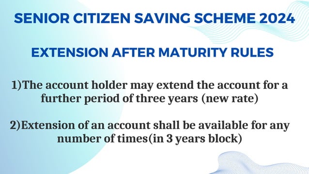Senior citizen saving scheme for India nationals | PPT