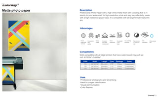 Wide format photo paper rolls Manufacturer from China | PPT