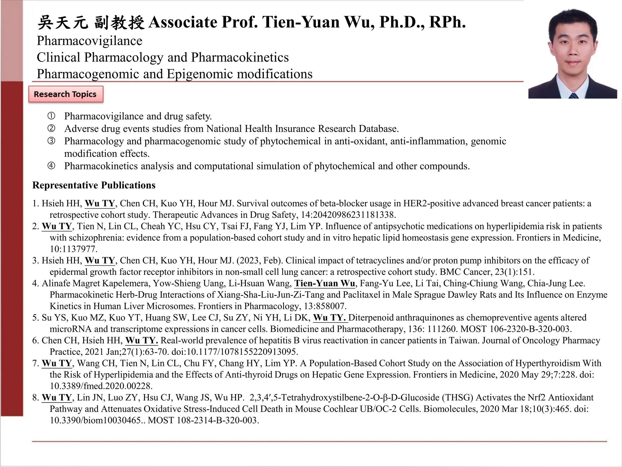 2024北醫藥學院教師研究專長簡介 | PDF