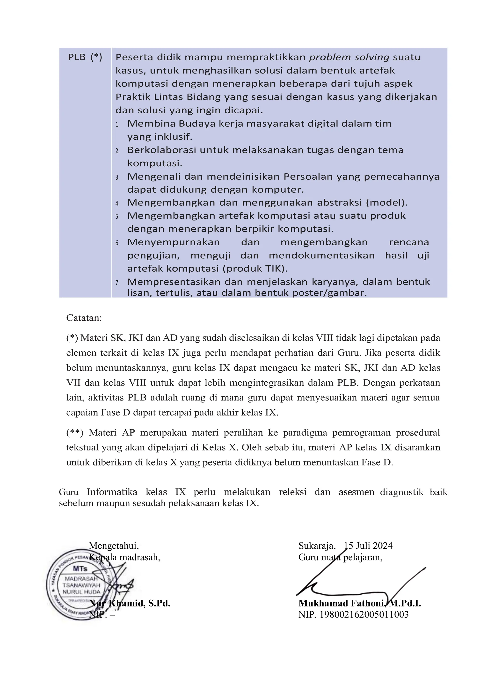 Perangkat Pembelajaran Informatika Kelas 9 Ganjil.pdf