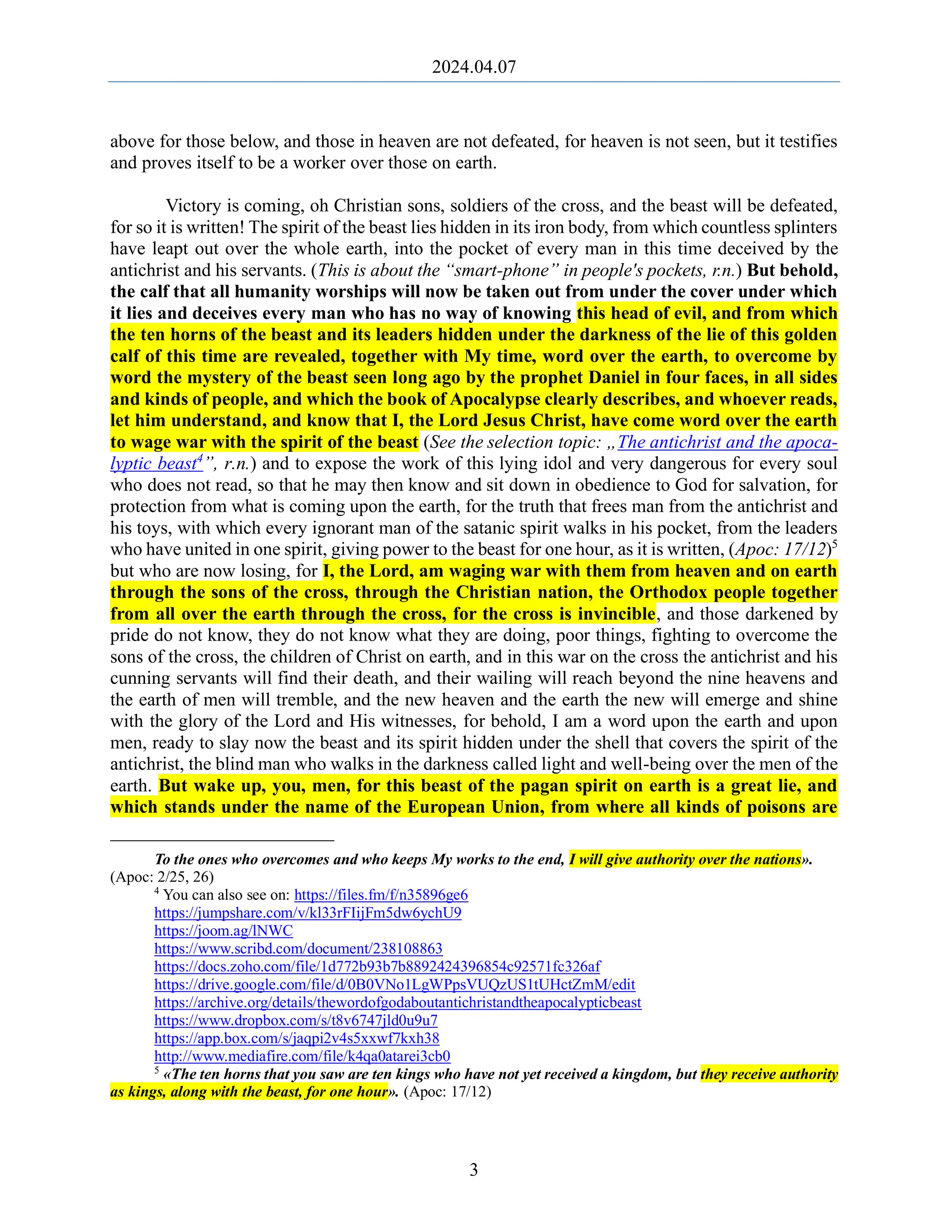 2024.04.07 - The Word of God from the third Sunday of Great Lent, of ...