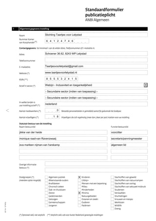 2024 - ANBI status formulier taartjes voor lelytad | PDF