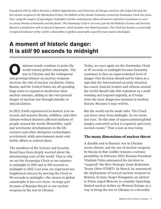 Bulletin of the Atomic Scientisits 2024-Doomsday-Clock-Statement | PDF