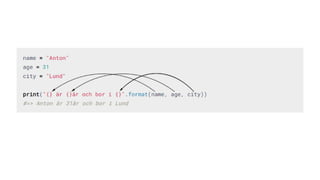 HT24 - DA354B - Mer om funktioner i Python | PPT