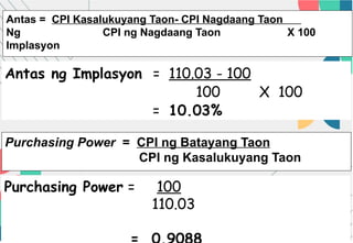 Kosensepto ng Implasyon at Paano ito sinusukat gamit ang Pormula | PPT