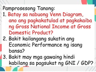 Ang Pambansang Kita: Ano ang GNI at GDP? | PPTX